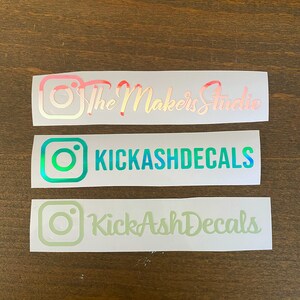 Custom Instagram Handle Name Decal, Instagram Name Decal, Custom Social ...