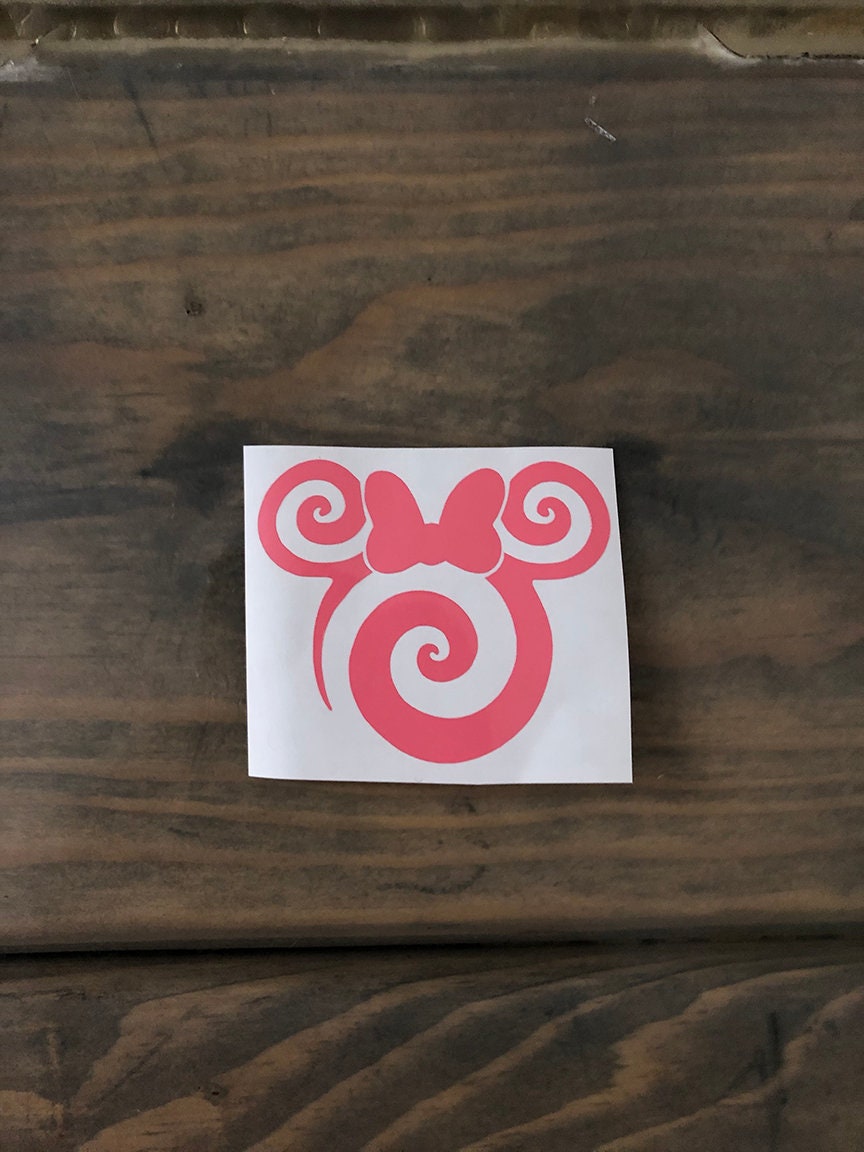 Cute Spiral Minnie Mouse Head Decal/sticker/vinyl Cutout - Etsy