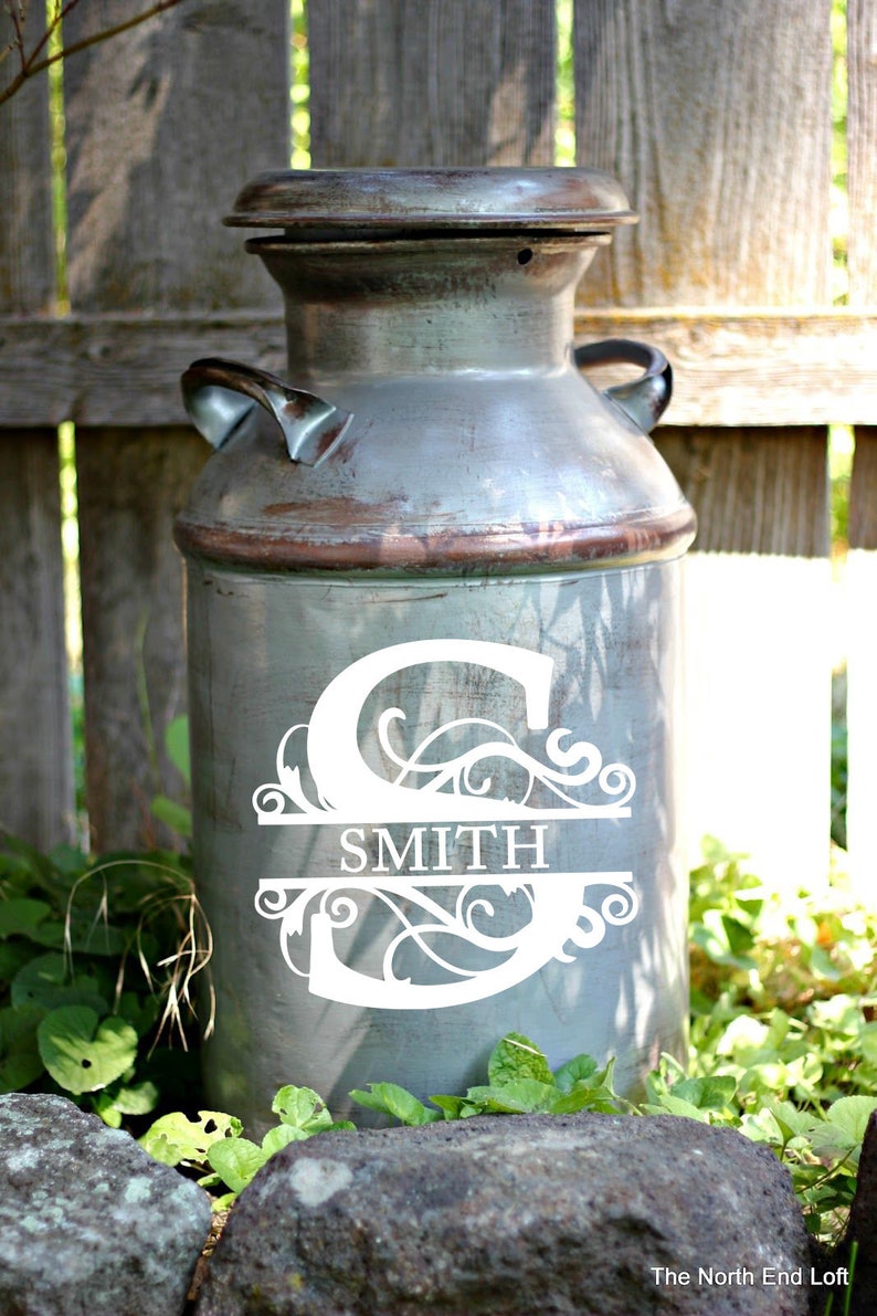 Custom Small Split Letter Decorative Monogram Decals White or - Etsy