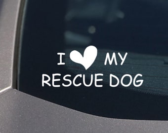 Rescue Dog Car Decal / Sticker | Etsy