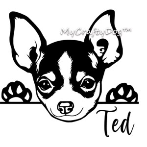 Chihuahua Peeking Car Decal Sticker, Chihuahua Dog Sticker, Vinyl ...