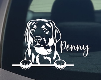 Peeking Labrador Dog Decal Sticker - Etsy