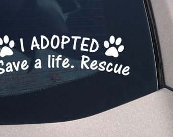 Rescue Dog Car Decal / Sticker | Etsy