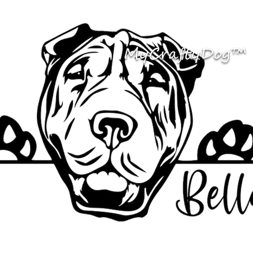 Chinese Shar Pei Silhouette Vinyl Sticker Personalized Car - Etsy