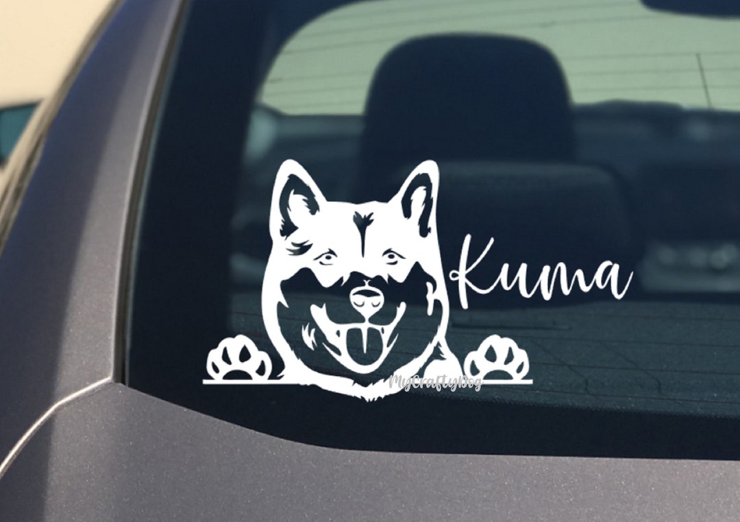 Peeking Shiba Inu Dog Sticker, Shibainu Car Vinyl Decal Window Dog Mom ...