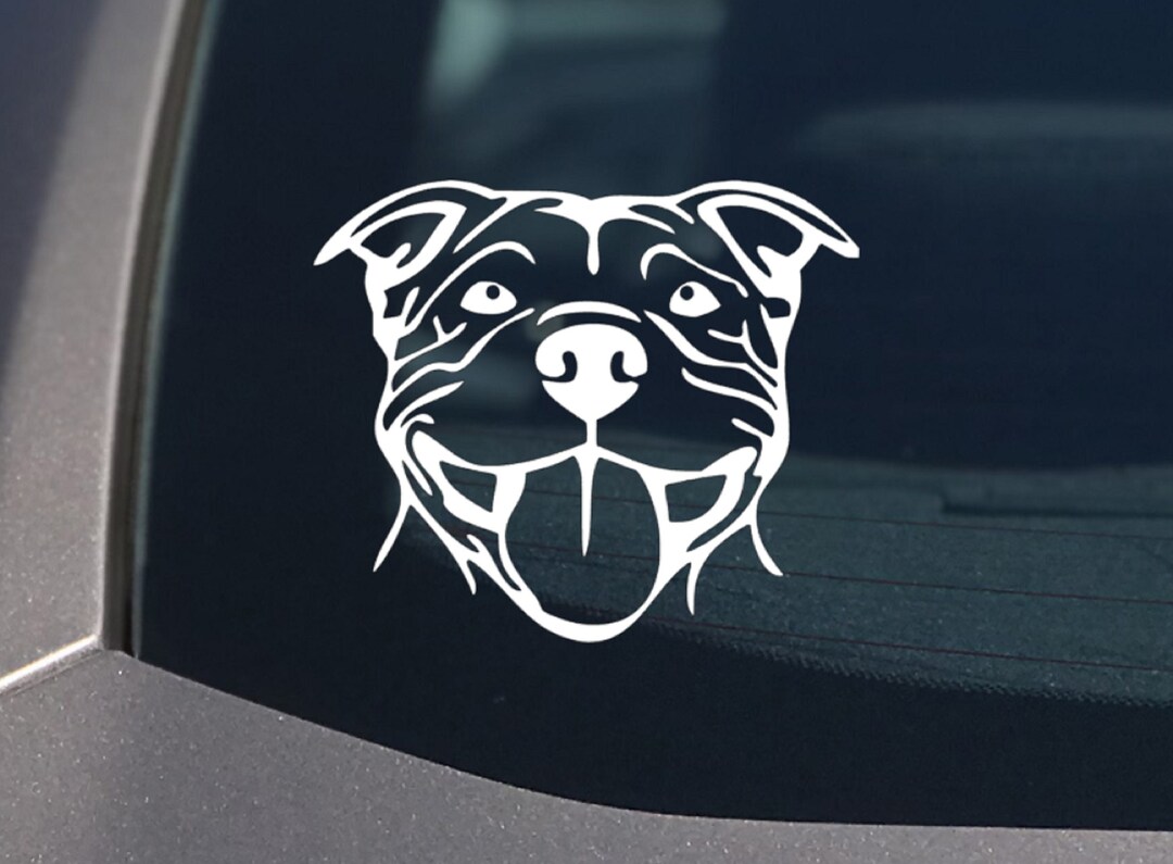 Staffy Dog Pitbull Bully Car Decal Sticker Staffordshire Bull Terrier ...