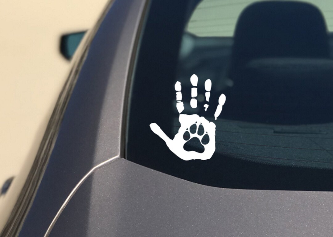 Hand and Paw Print Car Decal / Sticker, Dog Car Decal, Cat Car Decal ...