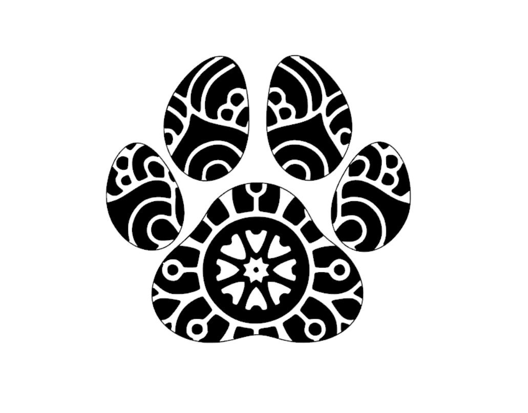 Paw Print Mandala Sticker / Car Decal Paw Print Zentangle | Etsy