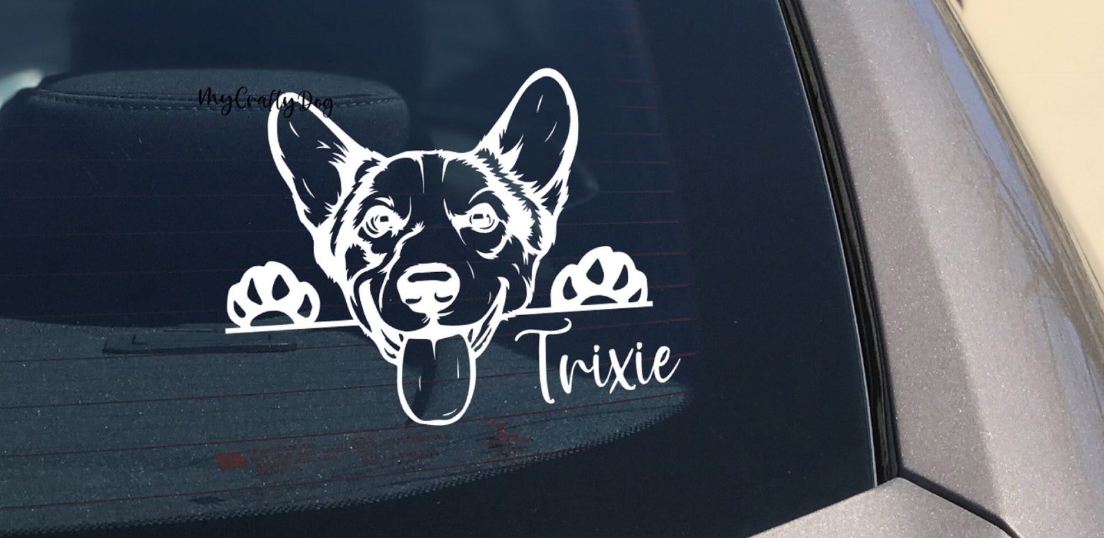 Corgi Peeking Dog Car Decal Sticker Corgi Dog Sticker Vinyl - Etsy ...