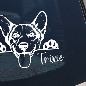 Corgi Peeking Dog Car Decal Sticker, Corgi Dog Sticker, Vinyl Window ...