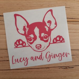 Chihuahua Peeking Car Decal Sticker, Chihuahua Dog Sticker, Vinyl ...