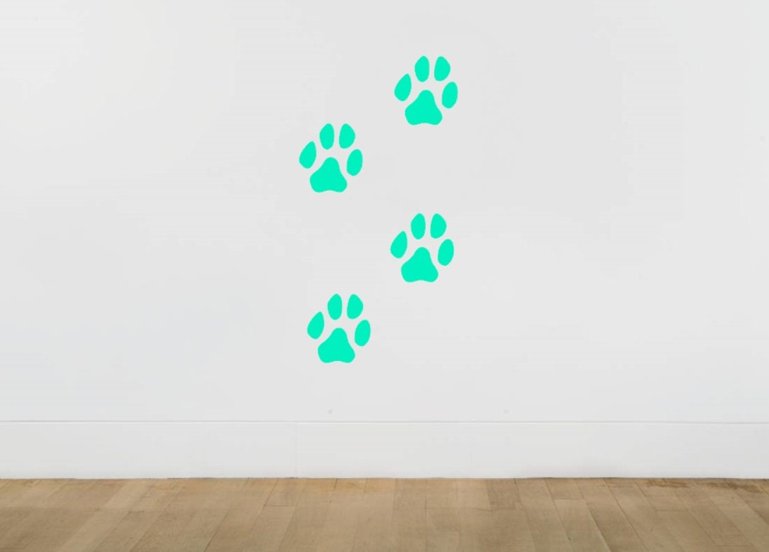 Paw Print Sticker Sets Dog Paw Prints Set of 4 or more Cat | Etsy