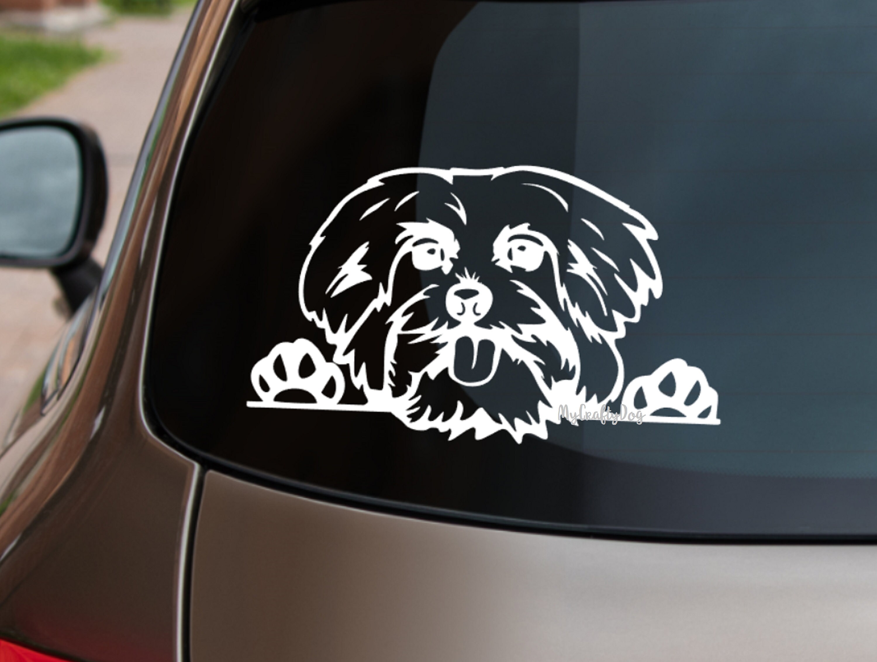 Peeking Maltese Dog Sticker Maltese Car Vinyl Decal Window - Etsy