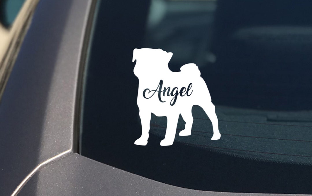 Personalized Pug Car Sticker / Vinyl Decal, Customize With Your Dog's ...
