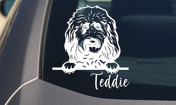 Golden Doodle Peeking Dog Car Decal Sticker Doodle Dog | Etsy