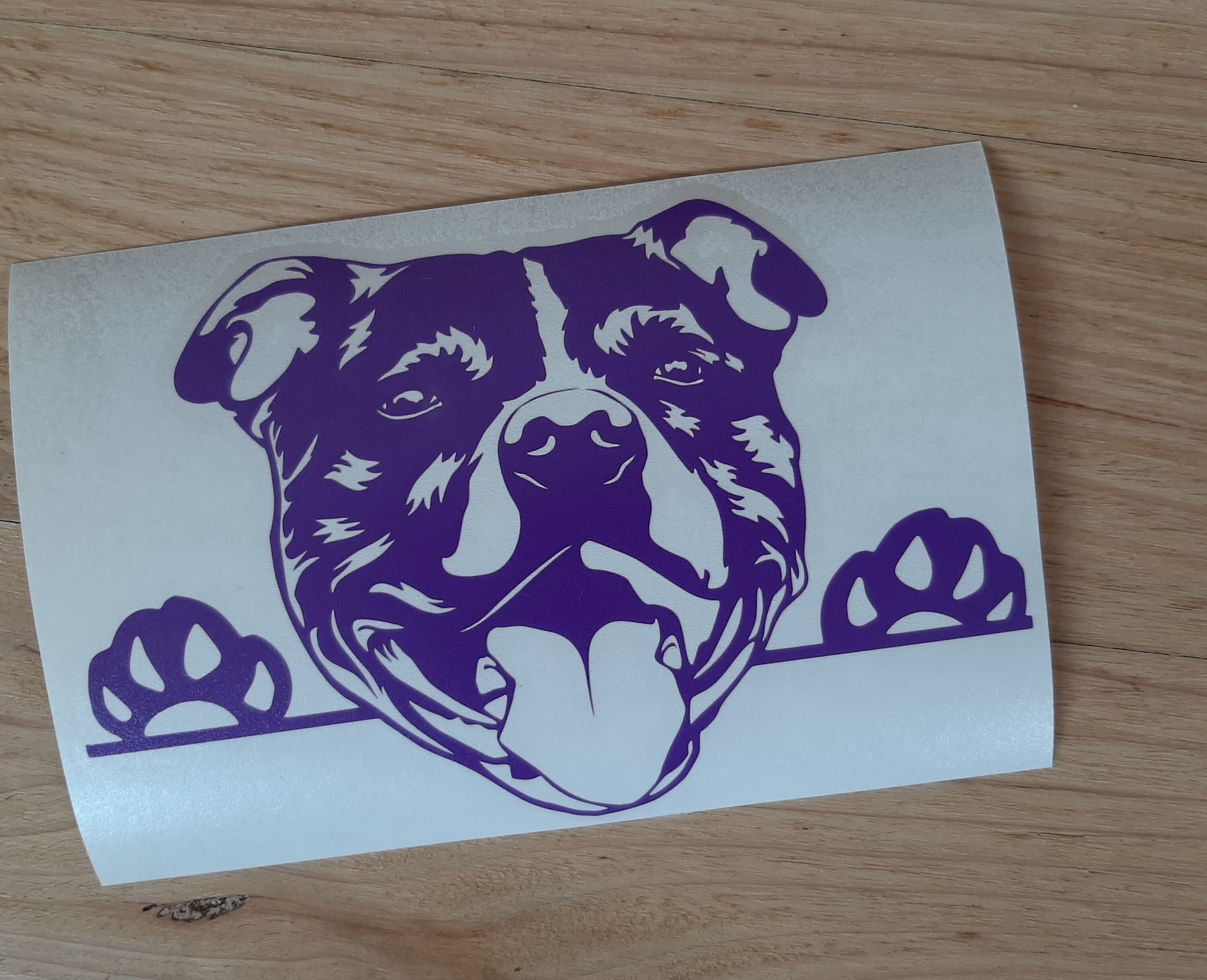 Staffy Peeking Dog Car Decal Sticker Staffordshire Terrier | Etsy