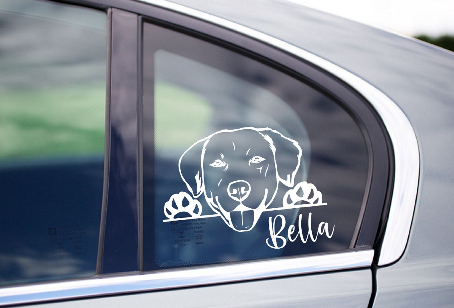 Labrador Retriever Peeking Dog Car Decal Sticker, Labrador Dog Sticker ...