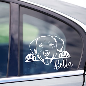 Labrador Retriever Peeking Dog Car Decal Sticker, Labrador Dog Sticker ...