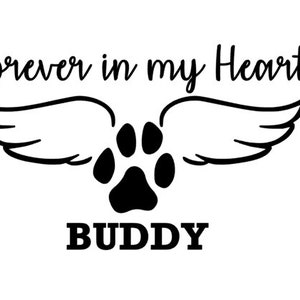 Customized Dog Memorial Decal Sticker. Pet Memorial Decal. Dog Cat ...