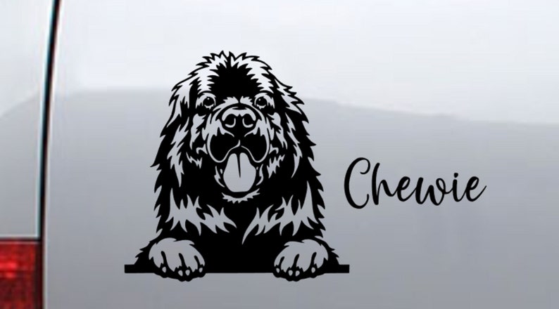 Newfoundland Peeking Dog Car Decal, Custom Name, Newfie Mom Sticker - Etsy