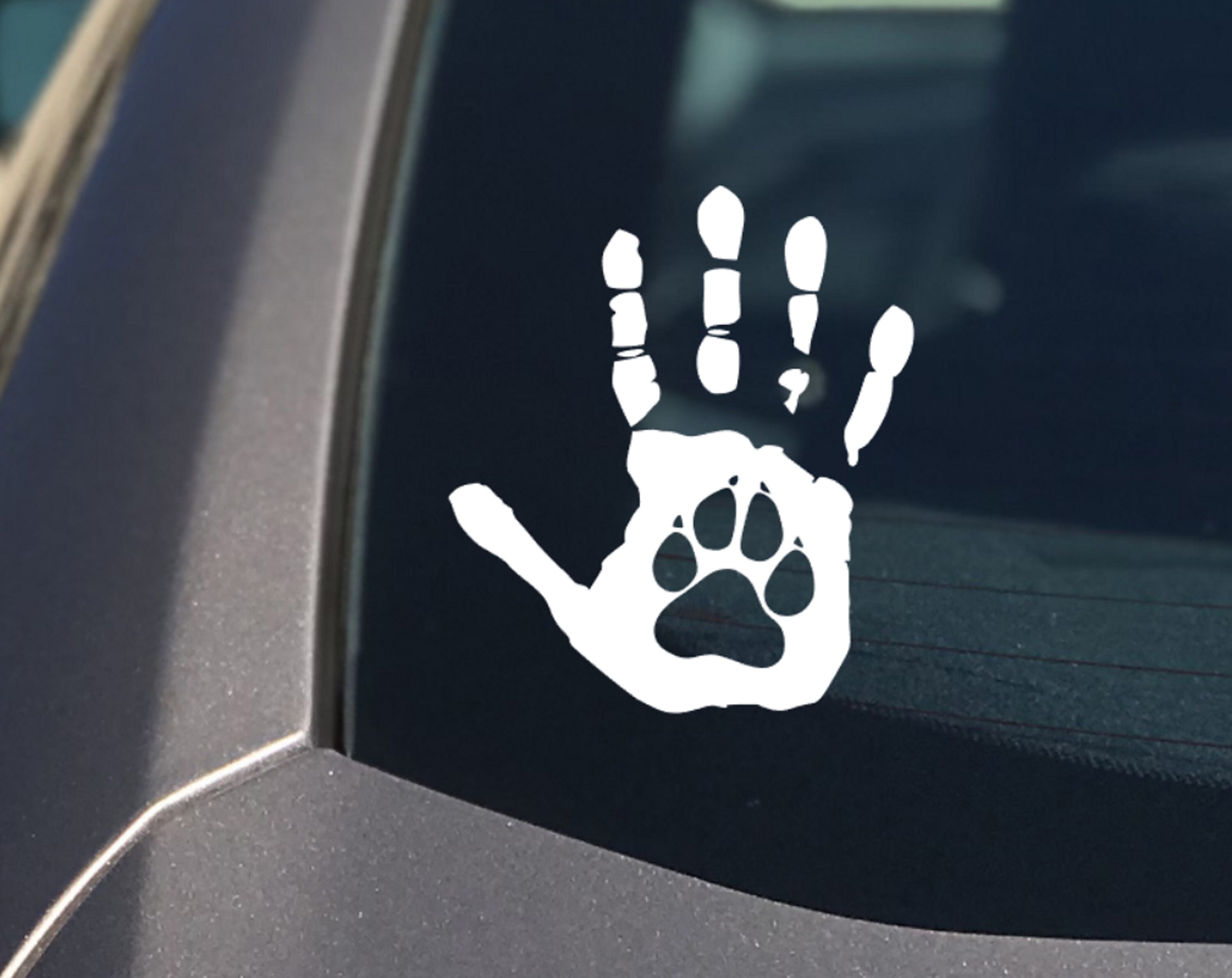 Hand and Paw Print Car Decal / Sticker, Dog Car Decal, Cat Car Decal ...