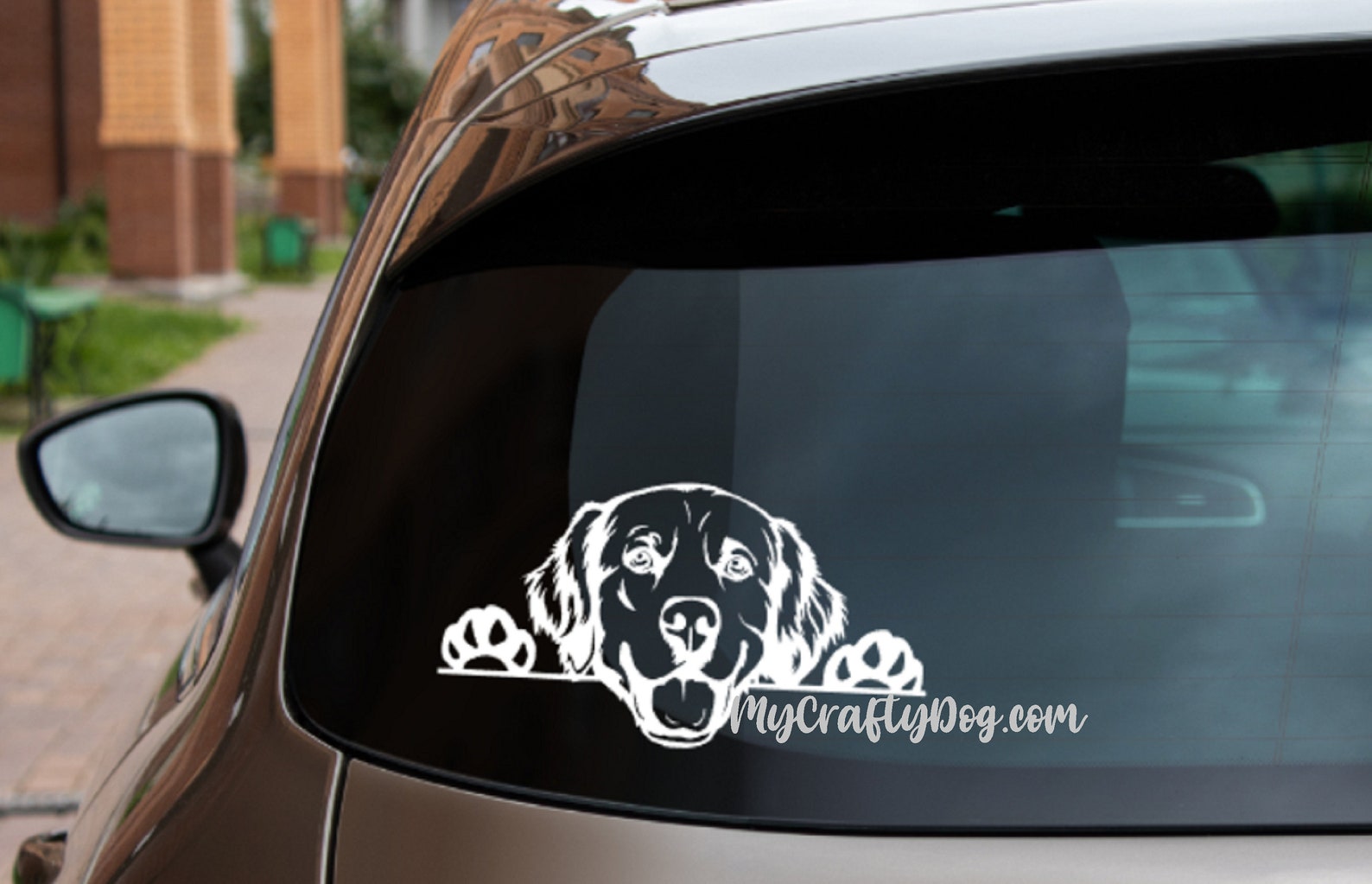 Golden Retriever Peeking Dog Car Decal Sticker Golden - Etsy