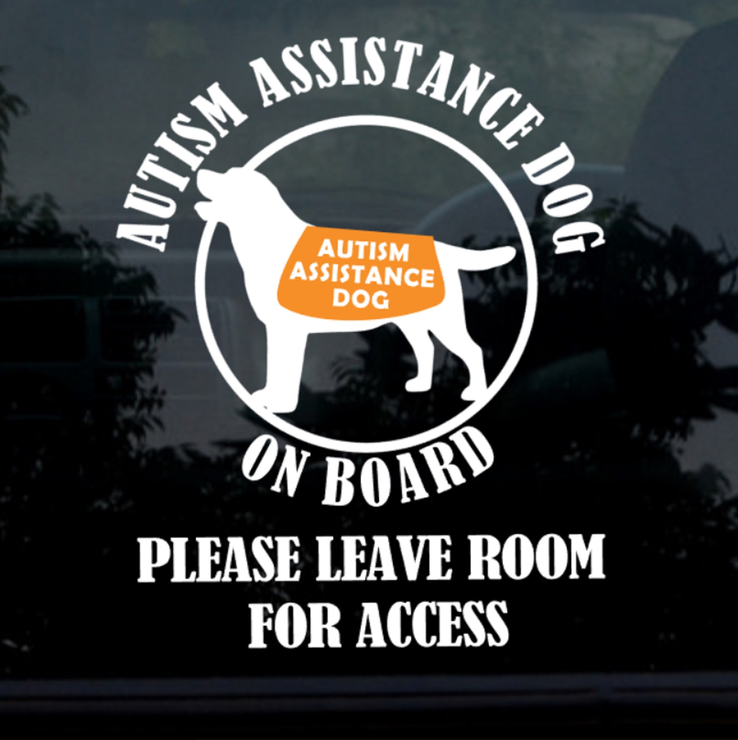 Autism Assistance Dog Car Decal / Sticker Car Window High - Etsy