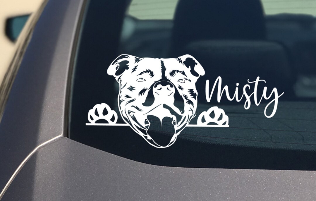 Staffy Peeking Dog Car Decal Sticker, Staffordshire Terrier Dog Sticker ...