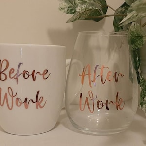 Before Work and After Work Vinyl Sticker for DIY Co-worker Gift, Kris ...