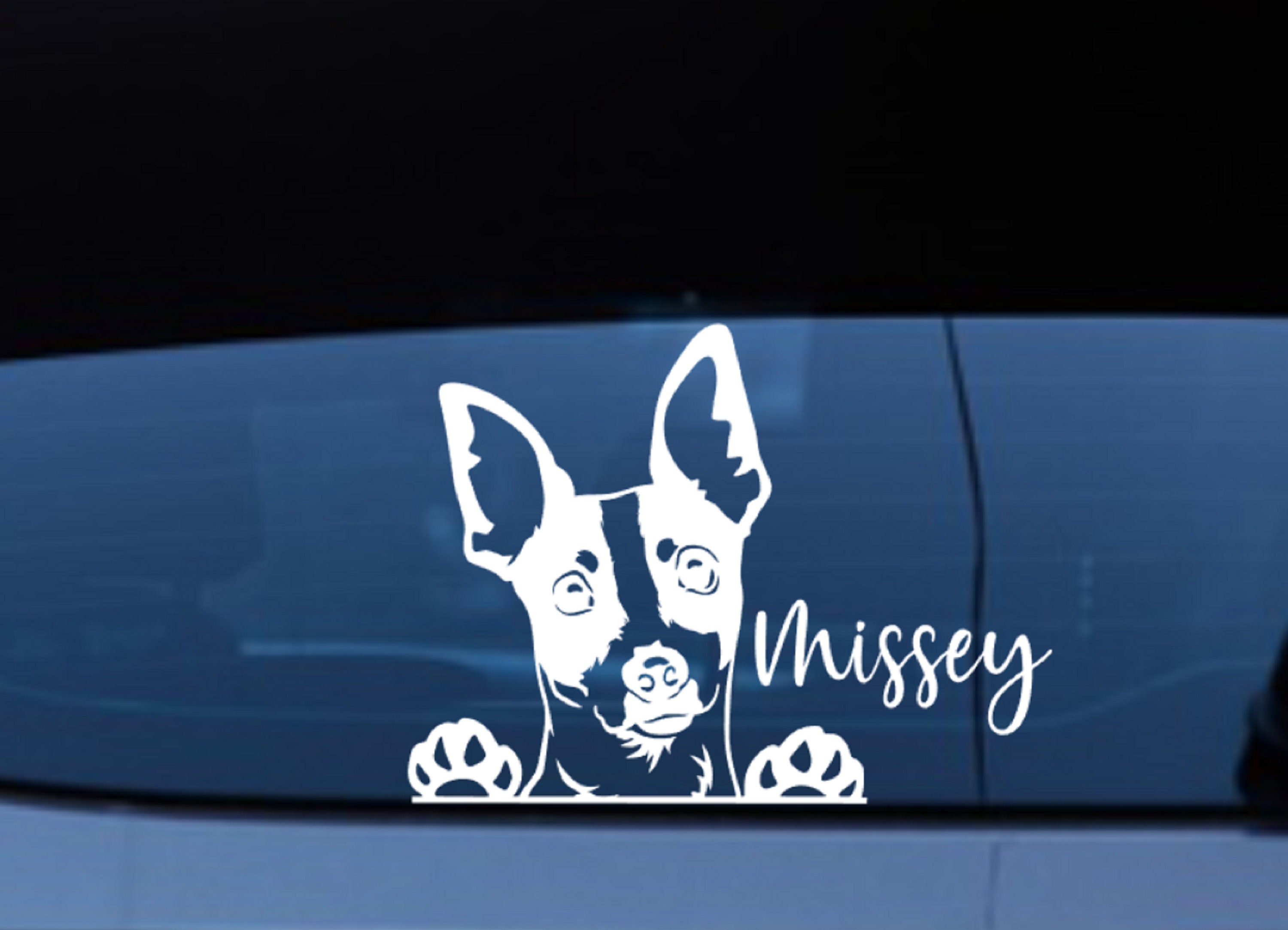 Mini Fox Terrier Peeking Dog Car Decal Sticker Toy Fox - Etsy