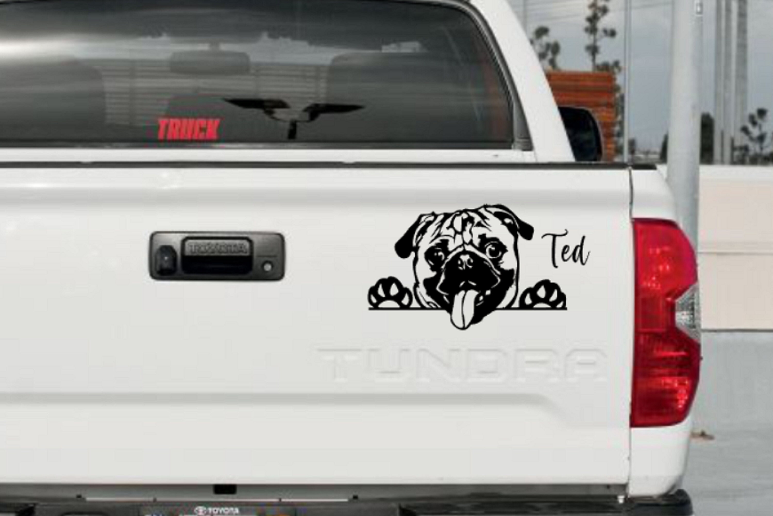 Peeking Pug Car Decal Sticker Pug Sticker - Etsy Australia