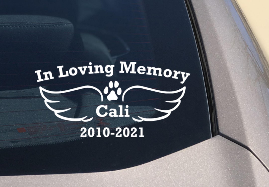 In Loving Memory Dog Memorial Sticker Decal Customized. Customized Pet ...
