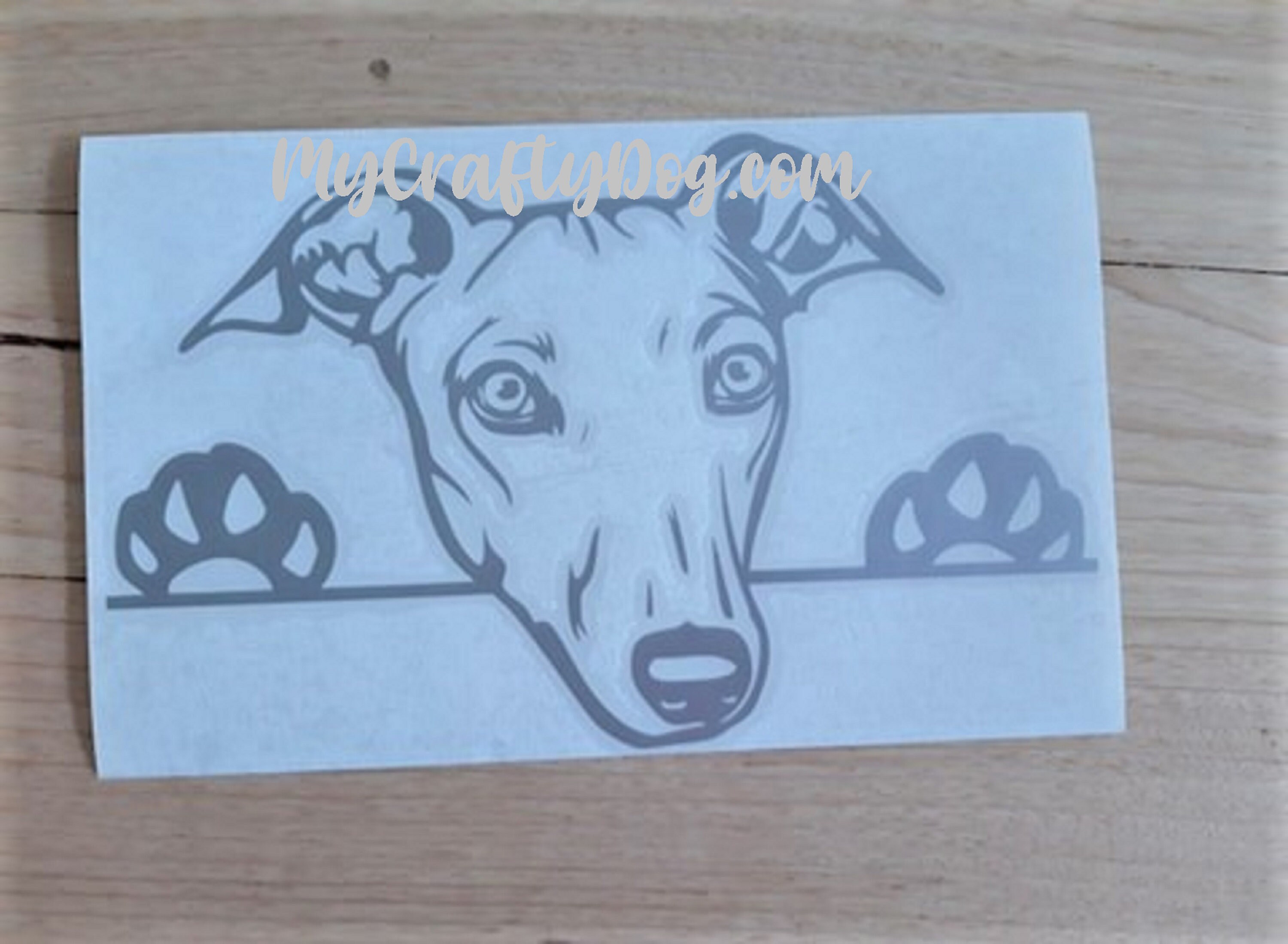 Peeking Greyhound Dog Car Decal Sticker, Whippet Dog Sticker, Vinyl ...