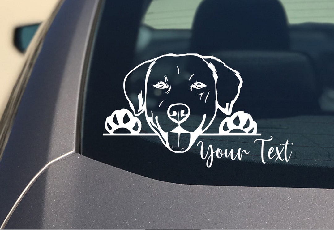 Labrador Retriever Peeking Dog Car Decal Sticker, Labrador Dog Sticker ...