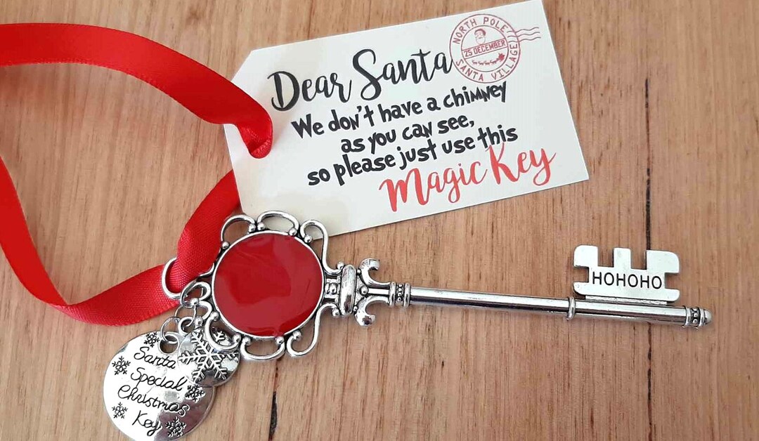 Santa MAGIC Christmas Key Xmas Eve Gift Ornament Door Chimney - Etsy