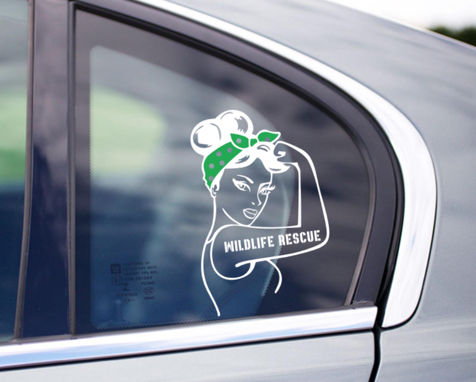 Wildlife Rescue Car Decal Sticker Rosie the Riveter Strong Women Raise ...