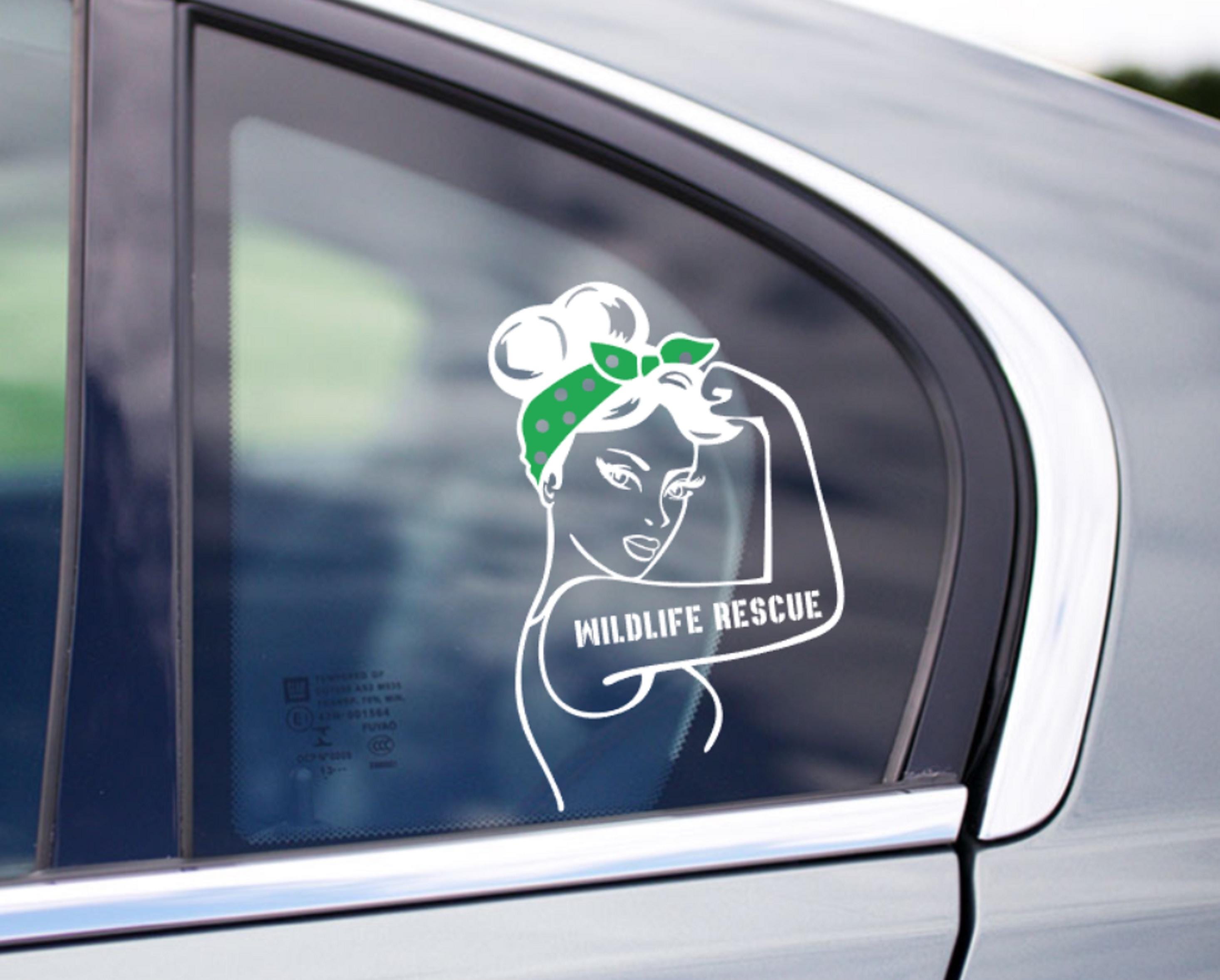 Wildlife Rescue Car Decal Sticker Rosie the Riveter Strong Women Raise ...