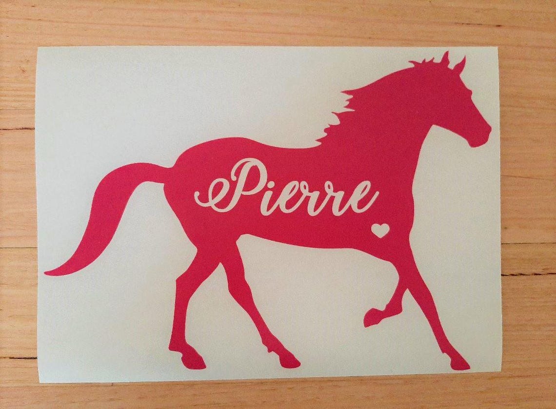 Horse Decal Sticker With Name, Custom Horse Car Decal, Personalized ...