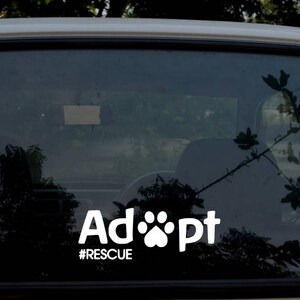 Adopt Rescue Dog or Cat Decal / Sticker. Dog Car Decal Cat - Etsy Australia
