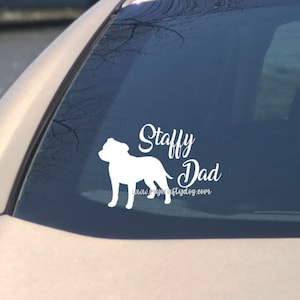 Staffy Mum Car Sticker, Staffordshire Mum Car Decal Sticker. Stafford ...