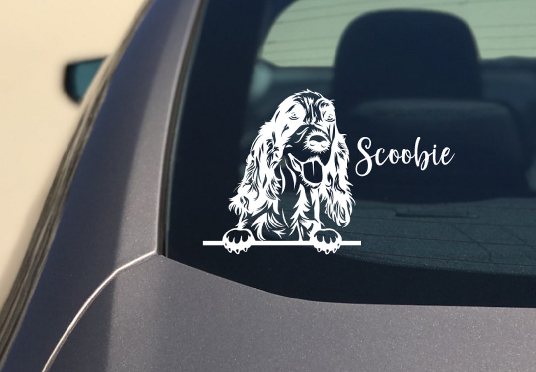 English Cocker Spaniel Peeking Car Decal Sticker, English Cocker ...
