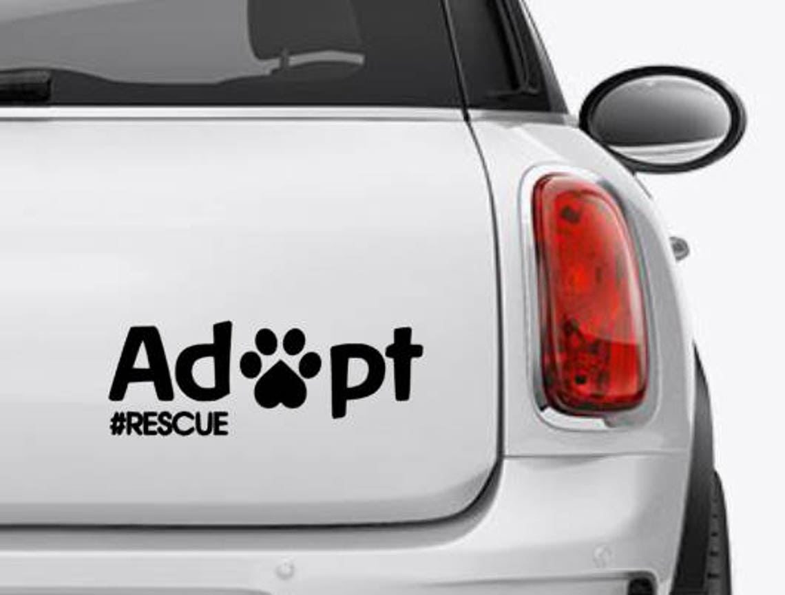 Adopt Rescue Dog or Cat Decal / Sticker. Dog Car Decal Cat - Etsy Australia