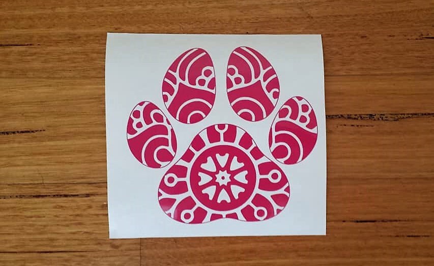 Paw Print Mandala Sticker / Car Decal Paw Print Zentangle | Etsy