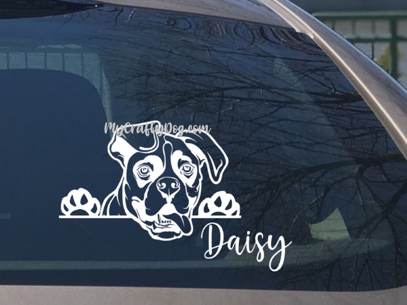 Boxer Sticker Peeking Boxer Car Decal Waterproof Dog Vinyl - Etsy