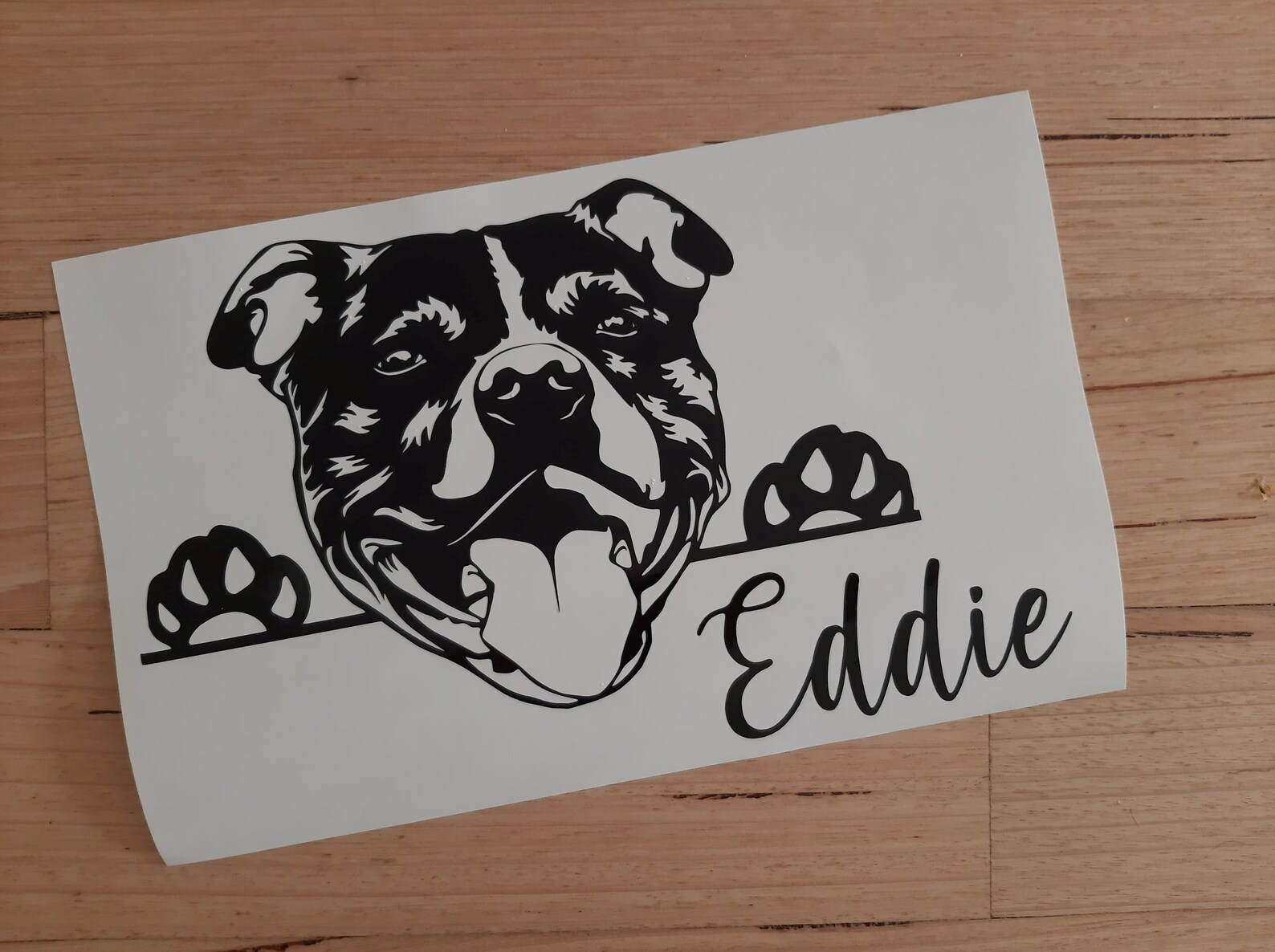 Staffy Peeking Dog Car Decal Sticker Staffordshire Terrier | Etsy