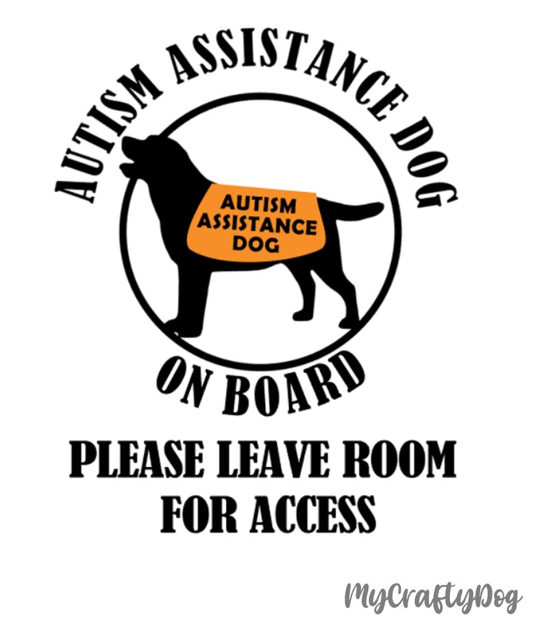 Autism Assistance Dog Car Decal / Sticker Car Window High | Etsy