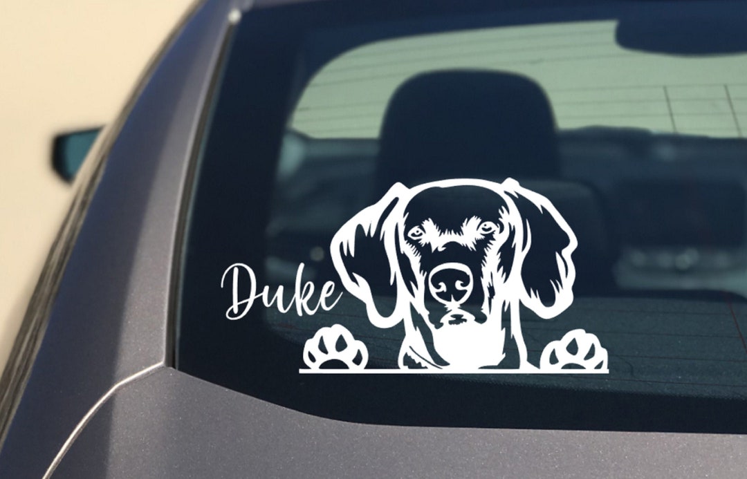 Peeking Weimaraner Dog Sticker, Weimaraner Car Vinyl Decal Window Dog ...