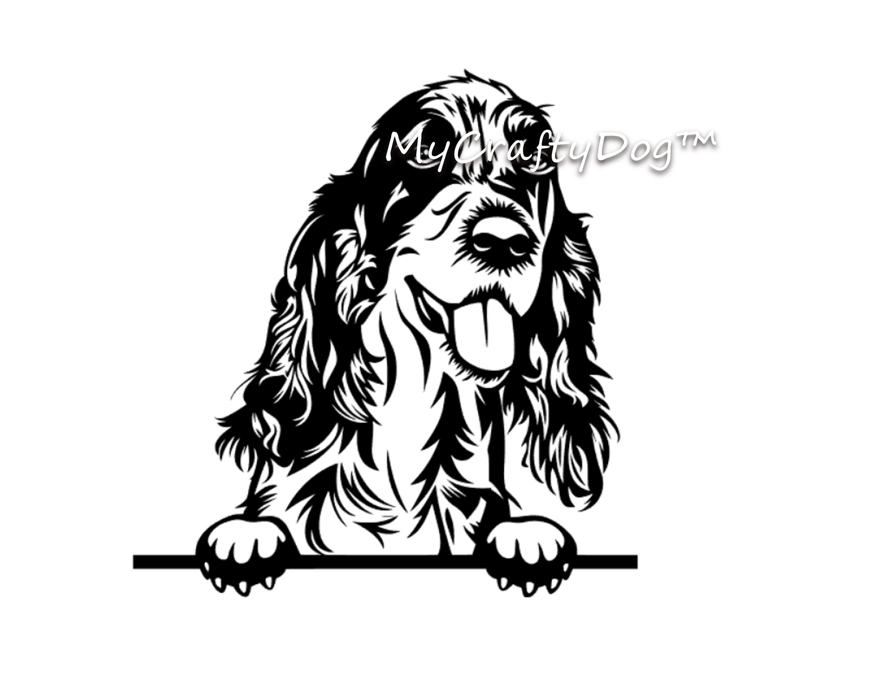 English Cocker Spaniel Peeking Car Decal Sticker, English Cocker ...