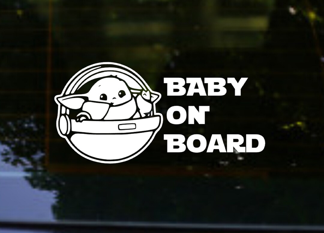 Baby Yoda on Board Sticker. Fun Baby on Board Star Wars - Etsy UK