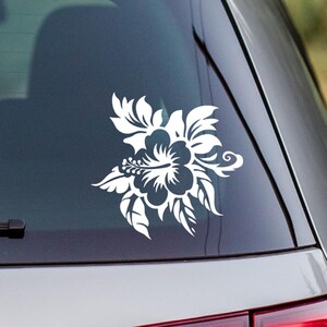 Hibiscus Flower Car Sticker Vinyl Decal Popular Surf Girl Board Laptop ...